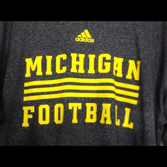 adidas | Shirts | Mens Adidas Climalite Michigan Football Shirt S ...